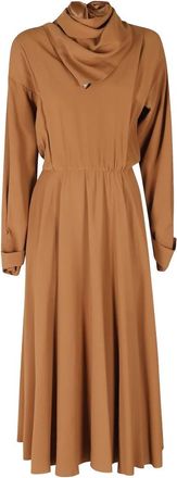 Alberta Ferretti Enver Satin Kleid - - Dresses - Damen - Braun - S