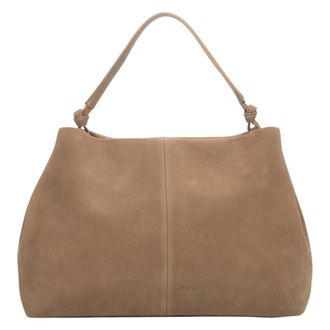 Estro & Luminara Femme, Sacs, Beige, Taille: ONE Size Genuine Velour Shopper Bag