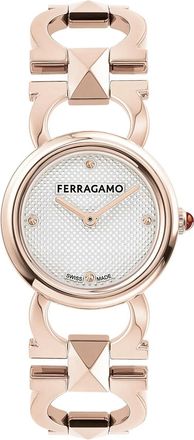 Ferragamo Uhr - Quarz Analog Uhr Sg-Double Gancini Stud - Gr. unisize - in Rosa - für Damen