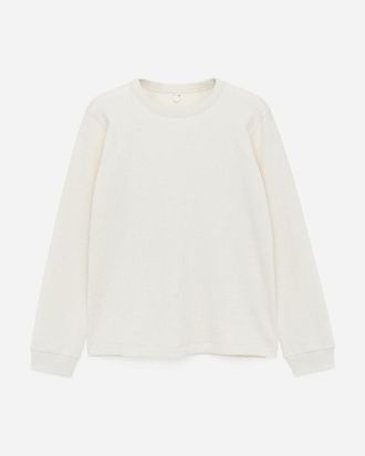 Arket Sweatshirt Mit Waffelmuster -Wei&szlig;