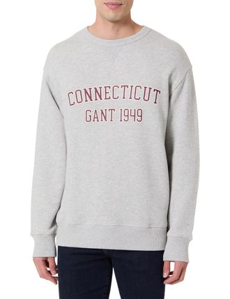 GANT Herren Graphic Sweatshirt, Grey Melange, XL