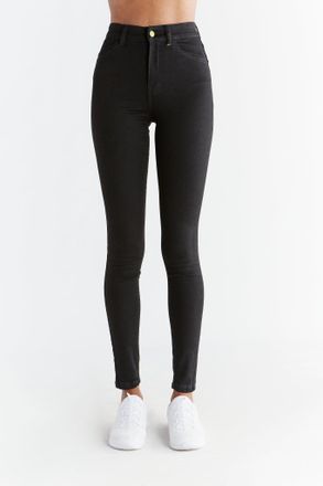 Evermind Damen vegan Jeans Stretch Skinny Fit Anthrazit