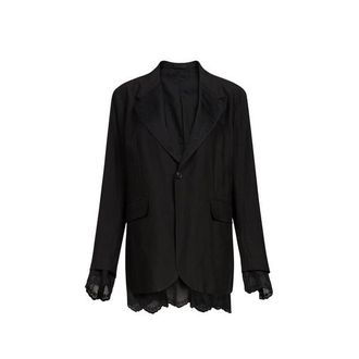 Our Legacy Blazer r&eacute;versible &agrave; dentelle en lin m&eacute;lang&eacute;