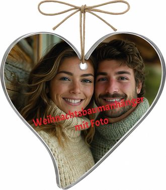 Indigos UG Indigos UG - Acryl Herz transparent 1x 5cm - Anh&auml;nger mit Foto personalisiert transparent f&uuml;r Weihnachtsbaum Fenster & Geschenke DIY Basteln Christbau