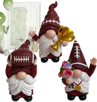 Generic Gartenzwerge, Zwergnamen für den Außenbereich | Fußball- Statue, Set mit 3 Figuren aus Kunstharz, Wichtelfiguren Dekoration für Zuhause, Wohnzimmer
