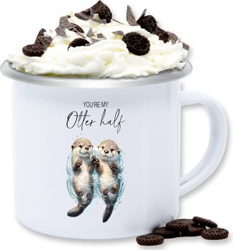 Shirtracer Emaille Tasse Blechtasse - Tassen - You are my otter half I Otter Geschenk P&auml;rchen Geschenke Valentinstag Paar Geschenk f&uuml;r P&auml;rchen Weinachten I Jahre