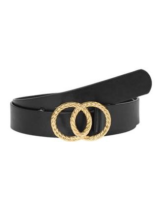 Vero Moda VMDITTE Ceinture synth&eacute;tique enduite Noos pour femme, noir/d&eacute;tail : W. Or, 85, Noir/d&eacute;tails : or, 85 cm