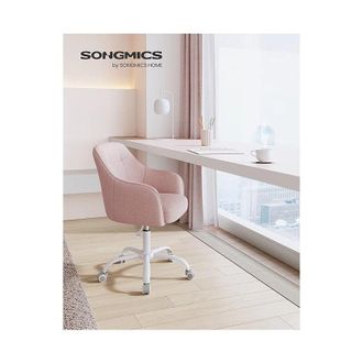 Songmics Songmics - Chaise de Bureau, Fauteuil Ergonomique, Si&egrave;ge Pivotant, R&eacute;glable en Hauteur, Capacit&eacute; de Charge 110 kg, Cadre en Acier, Tissu en Coton-Lin