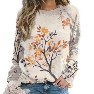 Generic Sweats &agrave; col rond pour femme - Tendance - D&eacute;contract&eacute; - Manches longues - Pull - T-shirt graphique - Sweat &agrave; capuche surdimensionn&eacute; pour femme, Rose, 