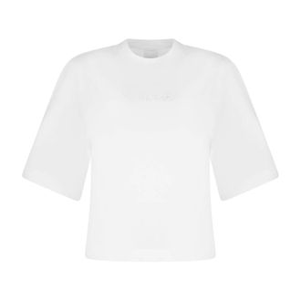 Pinko Wei&szlig;es Logo-besticktes T-Shirt - - Tops - Damen - Wei&szlig; - 2XS