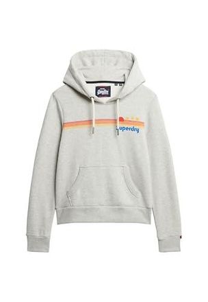 Superdry Sweat &agrave; capuche pour femme avec rayures arc-en-ciel, Gris glacier chin&eacute;, 44