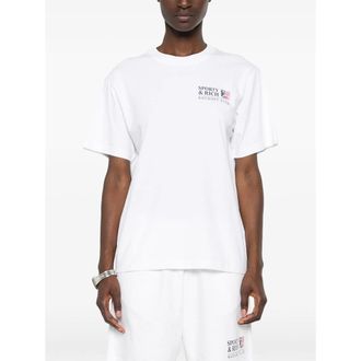 Sporty & Rich Logo-Print Cotton T-Shirt - White