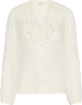 Part Two Femme, Blouses et Chemises, Beige, Taille: 42 FR Élégante Chemisier col en V Eggnog