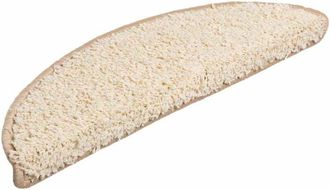 vidaXL Stufenmatten 20 Stk. 56x17x3 cm Creme Halbrund vidaXL
