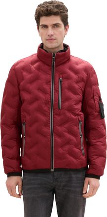 Tom Tailor Herren 1041309 Hybrid Jacke mit Kapuze im Stehkragen, 13721-Burgundy Dark Red, M