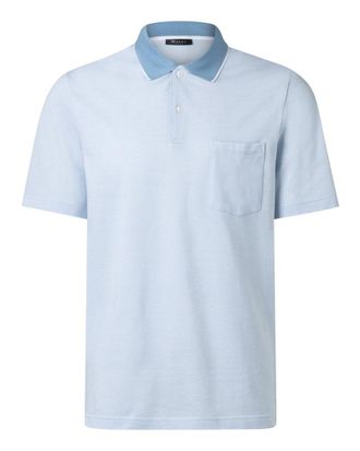 Maerz Softes Piqu&eacute;-Poloshirt aus mercerisierter Baumwolle mit Kontrastkragen in