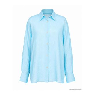 Forte_Forte Femme, Blouses et Chemises, Bleu, Taille: 42 FR 14901-256 Chemise &agrave; rayures tennis