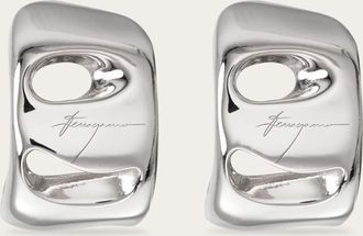 Ferragamo Damen Ohrringe Vara-Schnalle Silber