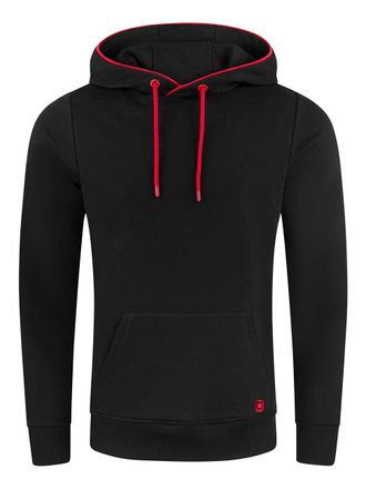 Riverso Hoodie Herren Regular Fit RIVSandro Kapuzenpullover Pullover Beige 3XL, Größe:3XL, Farbe:Black-Formula Red