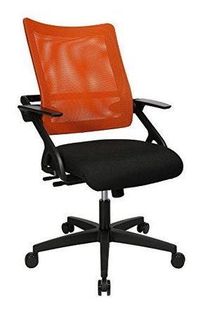 Topstar Topstar New Smove Black-Edition, Bürostuhl, Schreibtischstuhl, inkl. Armstützen, Stoff, schwarz/orange