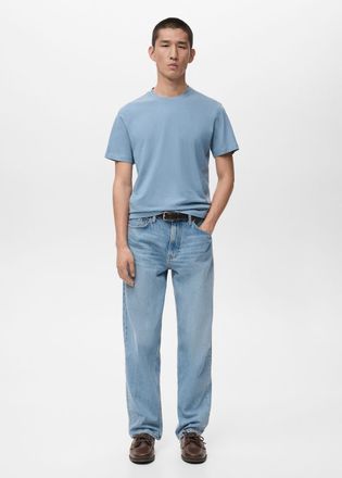 Mango Kurz&auml;rmliges Slim-Fit-T-Shirt himmelblau - Herren - XL - MANGO MAN