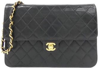 Chanel Sac bandouli&egrave;re en cuir dagneau Pre-owned - Femme - Pre-owned - Noir - Taille: ONE Size