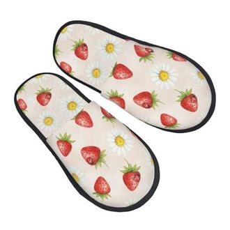 Generic L&eacute;g&egrave;re Pantoufles en Feutre Ladybug Fraise Hommes Chausson Maison Chaud Chaussons pour Homme pour Hiver Maison Femme L