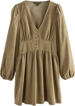 Next Minikleid Lang&auml;rmeliges Cord-Minikleid, Kurzgr&ouml;&szlig;e (1-tlg)