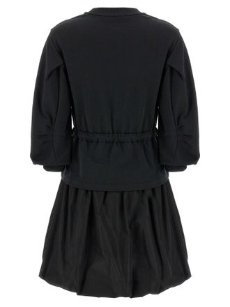 Moncler Two-Material Cotton Dress - Black