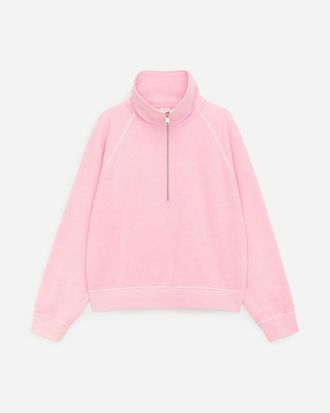 Arket French-Terry-Sweatshirt Mit Kurzem Rei&szlig;verschluss -Rosa