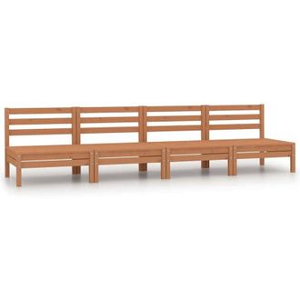 vidaXL Vidaxl - Canap&eacute;s centraux de jardin 4 pcs marron miel bois de pin massif