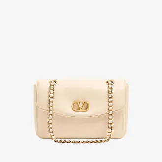 Valentino Garavani Womens Shoulder Bag Djuna Nappa Leather Ivory