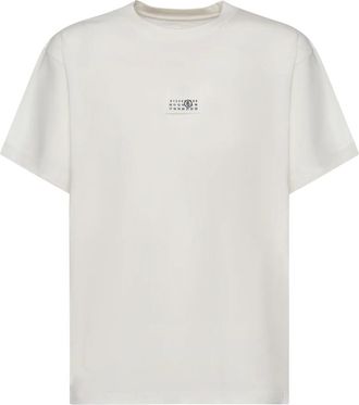 Maison Margiela Homme, Tops, Blanc, Taille: L T-shirt &agrave; &eacute;tiquette frontale