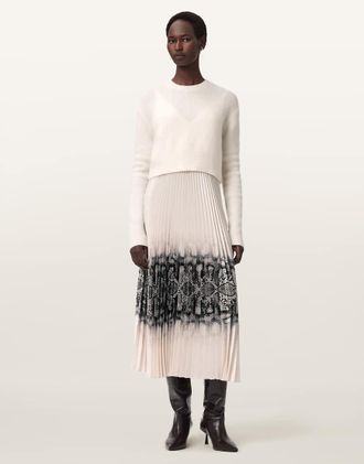 AllSaints Curtis Ophis - Robe - Blanc craie