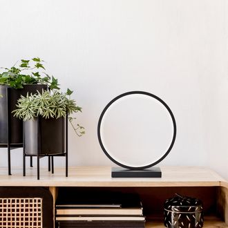 Lightbox LED Tischlampe - 28 x 9 x 26 cm - minimalistische Tischleuchte mit LED Profilband & Schalter - für Wohnzimmer - 8 W, 850 lm, 3000 K - aus Aluminium in