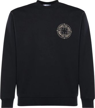 Stone Island Homme, Sweatshirts et sweats &agrave; capuche, Bleu, Taille: 2XL Cotton Crewneck SweaT-shirt
