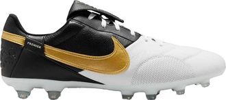 Nike Premier 3 Klassisch Fu&szlig;ballschuhe mit festem Boden f&uuml;r Herren, Leder (Wei&szlig;/Schwarz/Gold)