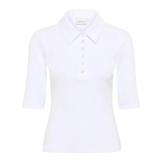 Gestuz Haut Polo Blanc Manches Courtes Classique - Femme - Tops - Blanc - Taille: 44 FR