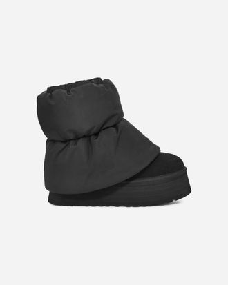 UGG Classic Mini Dipper Puffer Boot f&uuml;r Damen in Black, Gr&ouml;&szlig;e Textil/Wildleder