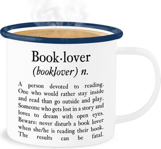 Shirtracer Emaille Becher Blechbecher - Statement - Booklover Definition Booklover Geschenk Buchliebhaber Weihnachten Geschenkidee f&uuml;r Leseratten I B&uuml;cherwurm Ge