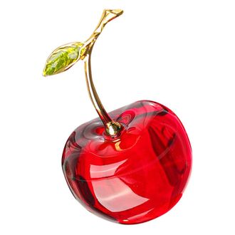 Cabilock K&uuml;nstliche Kirsche Aus Kristall Realistische Dekoration F&uuml;r Tisch Zuhause Charmantes Kristall-Obst Ornament F&uuml;r Wohnr&auml;ume Hochzeiten Ostern Und Mehr