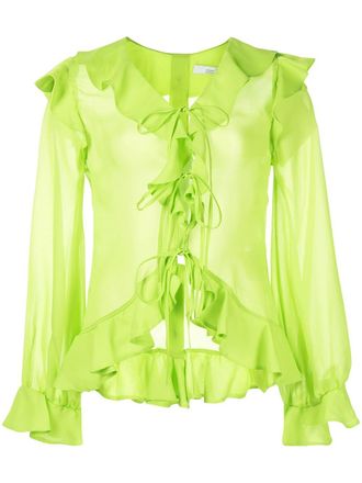 Rokh blouse &agrave; volants - Vert