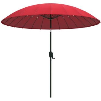 OUTSUNNY Parasol inclinable rond avec manivelle aluminium fibre de verre polyester diam&egrave;tre 2,60 m coloris rouge