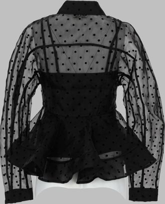 Ganni Peplum Organza Shirt - Black