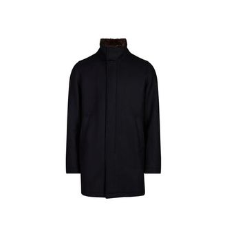 Herno Veste droite col montant en laine m&eacute;lang&eacute;e