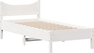 vidaXL Cadre de lit blanc 90x200 cm bois de pin massif