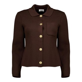 Saint Laurent Polo-Cardigan - - Knitwear - Damen - Braun - S