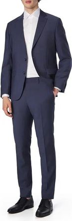 HUGO BOSS Herren Anzug blau meliert Slim Fit