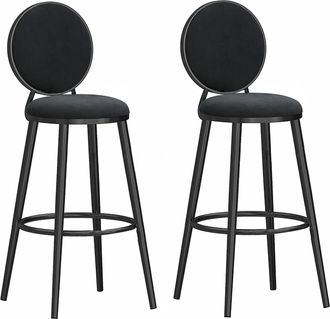 Generic Samt-Barhocker, Thekenh&ouml;he, 360&deg; drehbare Barhocker mit R&uuml;cken- und Fu&szlig;st&uuml;tze, K&uuml;chen-, Pub-, Caf&eacute;-, ESS- und K&uuml;cheninsel-Barhocker, 136 kg