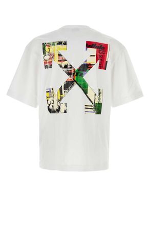 Off-white Mens White Cotton T-Shirt Exterior Exterior: T-shirts And Polos